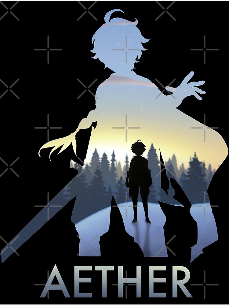 "Genshin Impact Aether Silhouette Design" Art Print for Sale by ...