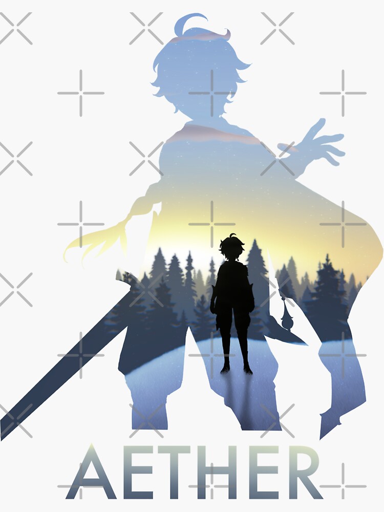 "Genshin Impact Aether Silhouette Design" Sticker for Sale by ...