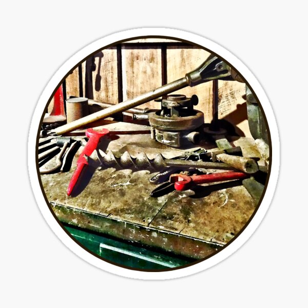 "Two Red Wrenches on Plumber's Workbench" Sticker for Sale by SudaP0408 ...