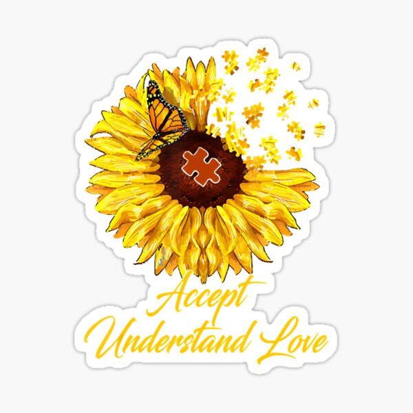 "Sunflower Autism Accept Understand Love Puzzle Pieces Autism Awareness ...