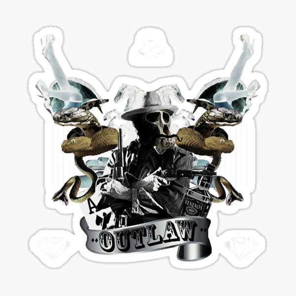 "OUTLAW " Sticker by JasoRoen | Redbubble