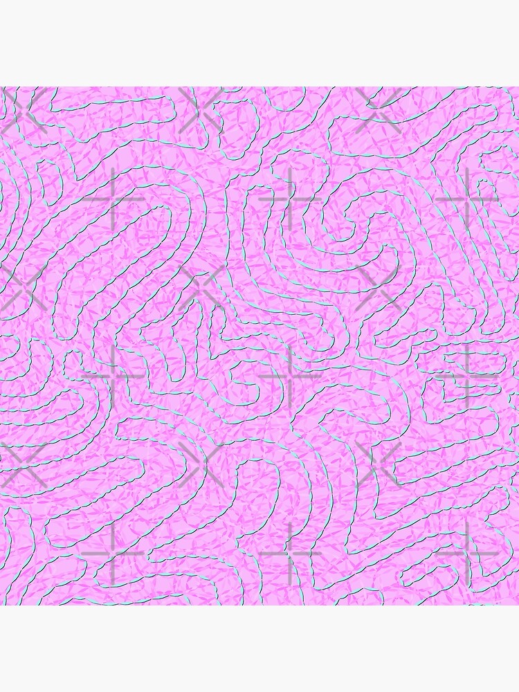 "Squiggly Line Doodle with some noise, Pink and Blue" Poster for Sale ...