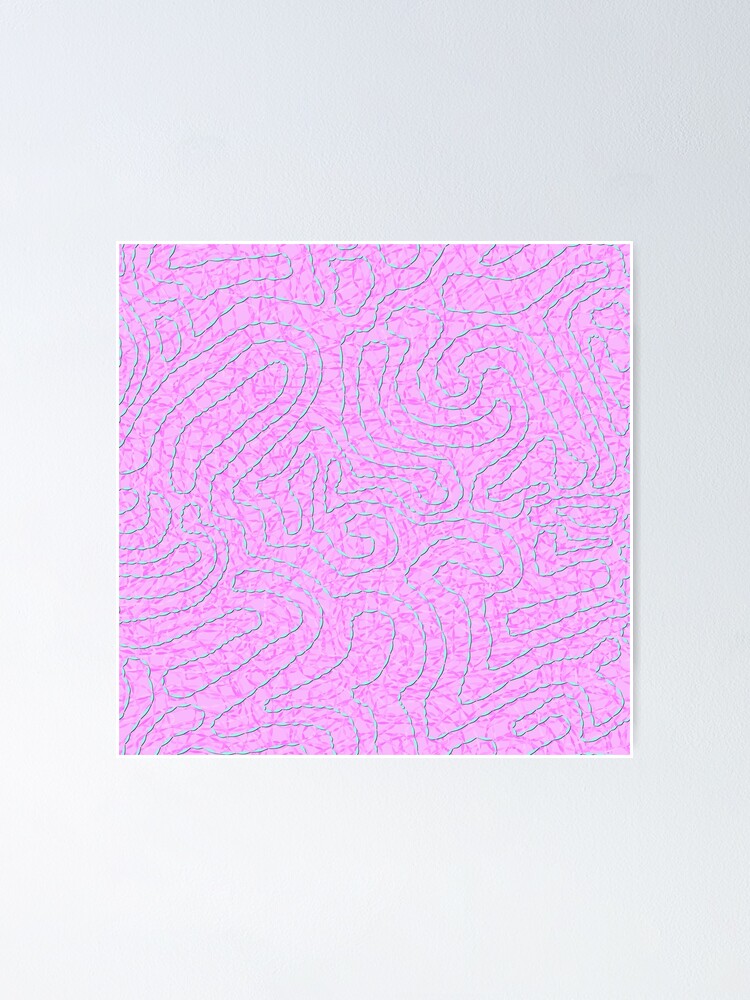 "Squiggly Line Doodle with some noise, Pink and Blue" Poster for Sale ...