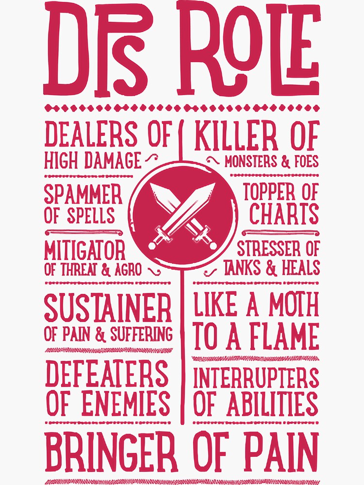 "WoW Funny DPS Role Gaming " Sticker for Sale by JacoleHsia85 | Redbubble