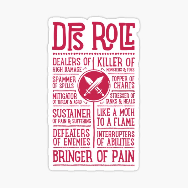 "WoW Funny DPS Role Gaming " Sticker for Sale by JacoleHsia85 | Redbubble