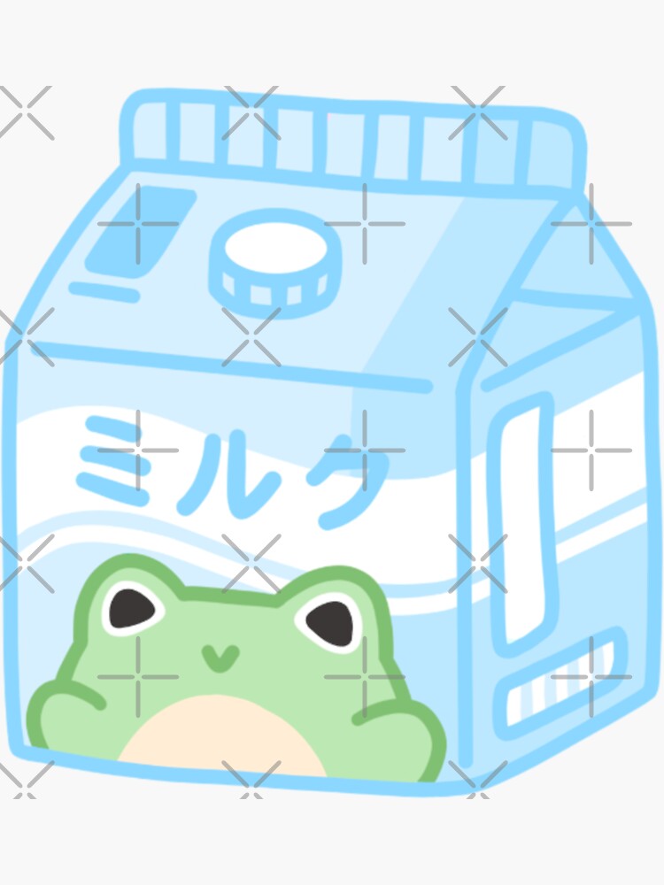 "Froggy Milk - blue" Sticker for Sale by ArtographyGT | Redbubble