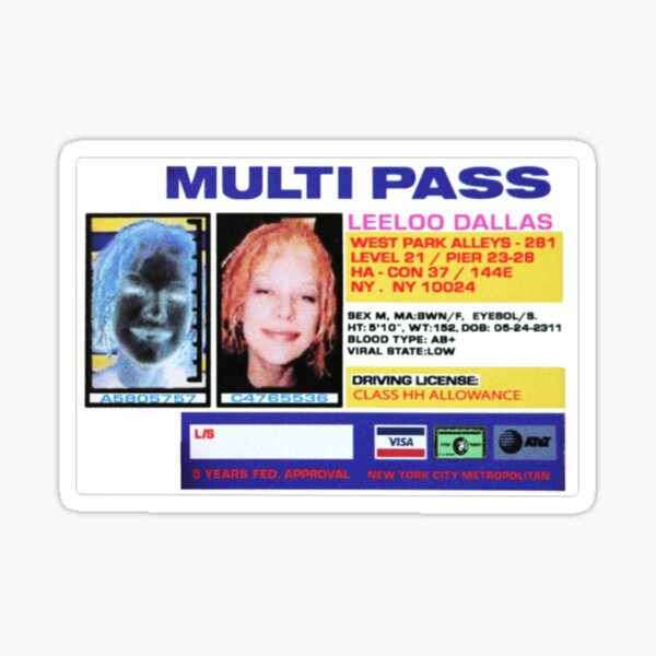 "Multipass 5th element" Sticker for Sale by CorentinTolisso | Redbubble