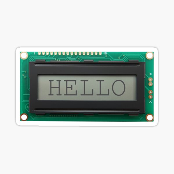 "Hello on an LCD Screen" Sticker for Sale by EdgyDesignForU | Redbubble