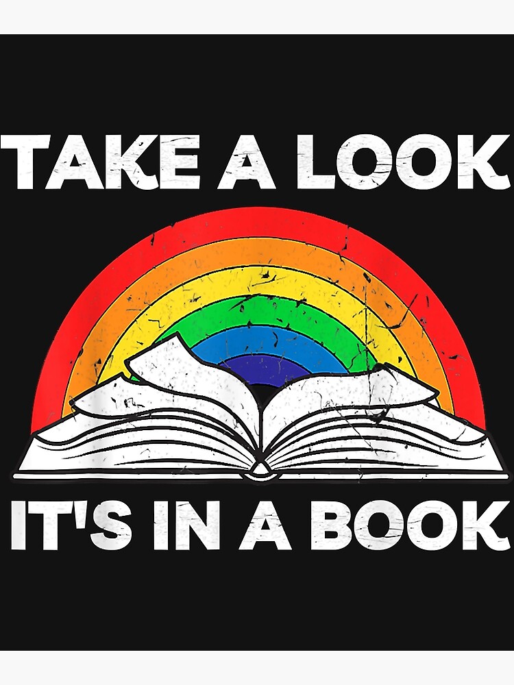 "Take a look it's in a book reading vintage retro rainbow Copy" Poster ...