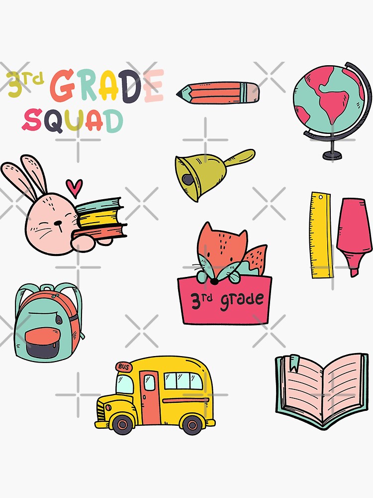 "3rd Grade Squad School Sticker Pack" Sticker for Sale by ...