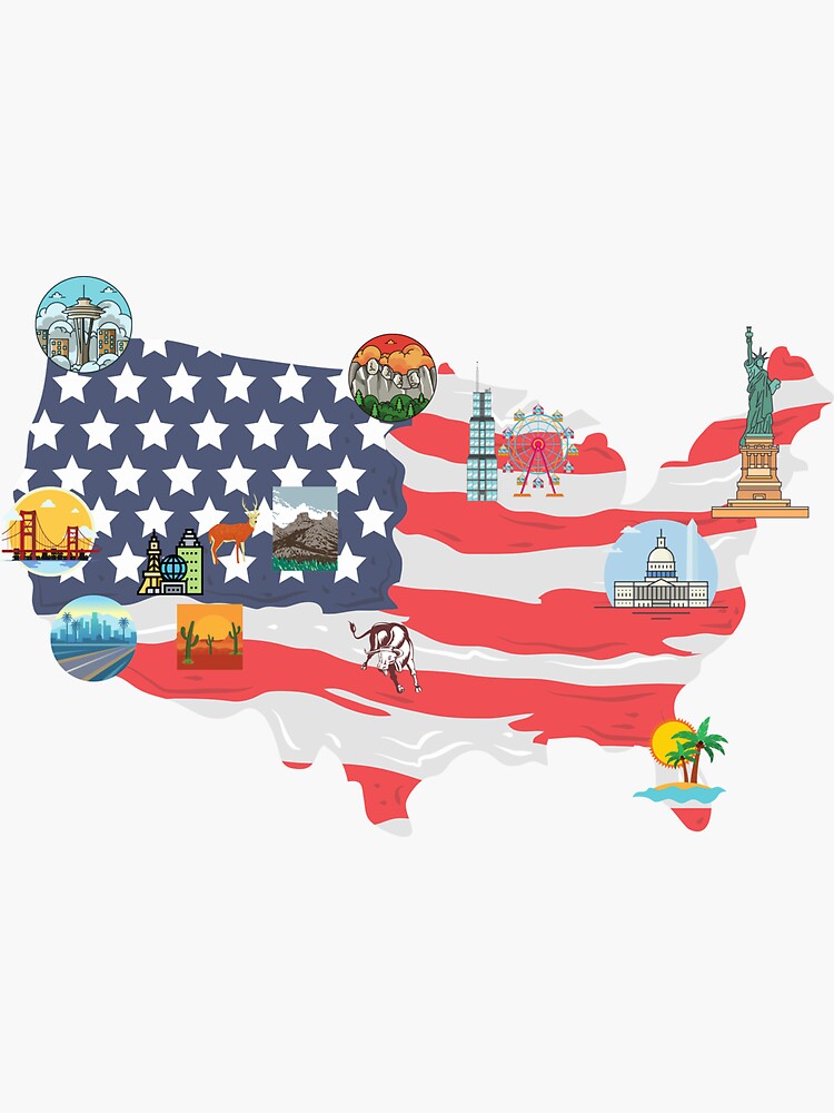 "Cute map" Sticker for Sale by Wayaa | Redbubble