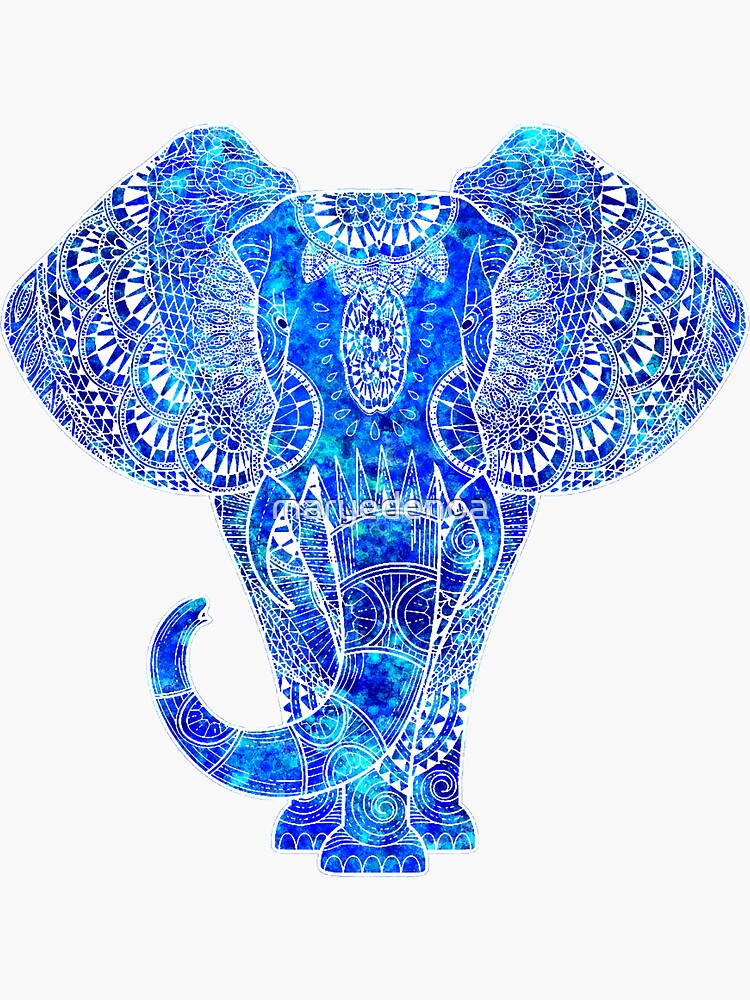 "Blue Elephant" Sticker by maryedenoa | Redbubble