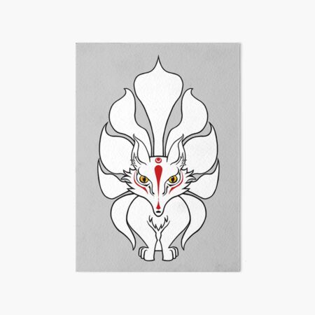 "White Kitsune Zenko - the Nine-Tail Fox " Art Board Print for Sale by ...
