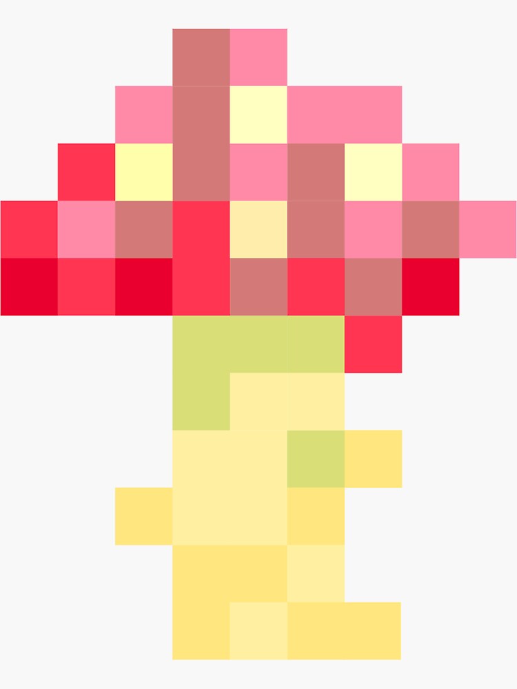 "Cute Pixel Mushroom Toadstool Art" Sticker for Sale by Grebee | Redbubble