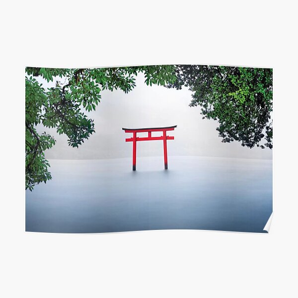 "Red Torii Gate" Poster by DobertMundell | Redbubble
