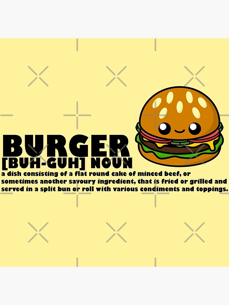"Cute Cartoon Burger || Hamburger || Burger Definition" Poster for Sale ...