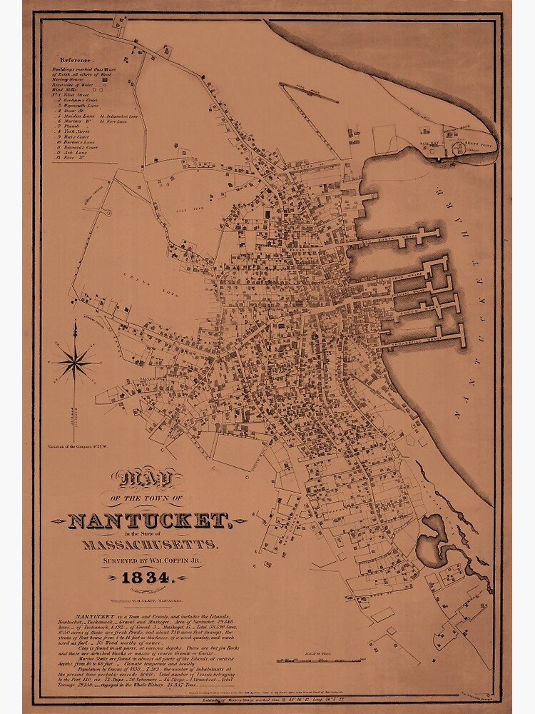 Póster «Mapa de Nantucket 1834» de mollyfare | Redbubble