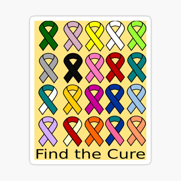 "Cancer Ribbons Awareness Cure" Sticker by LizWhite | Redbubble