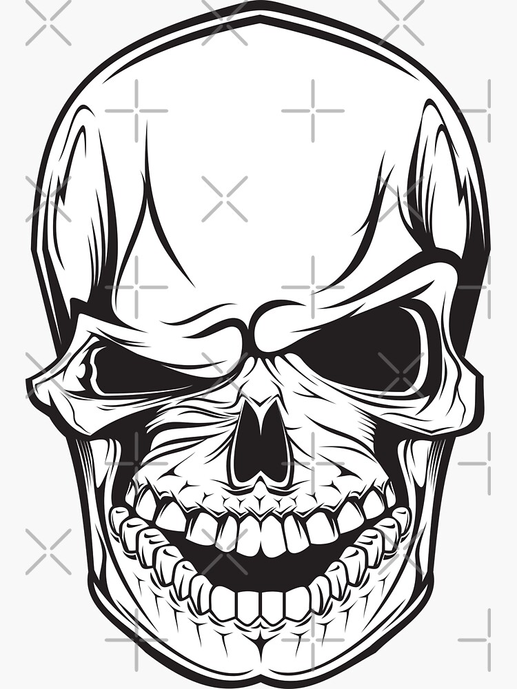 "Winking Skull Skeleton" Sticker for Sale by Designs24U | Redbubble