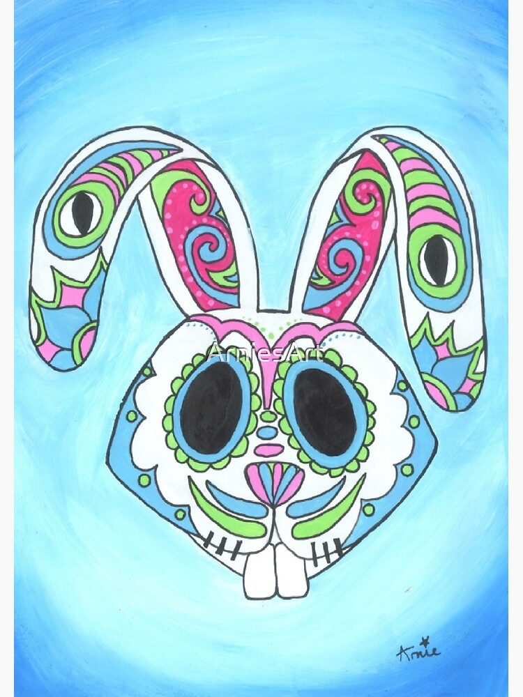 "Skull Candy Easter Bunny Sugar Skull" Art Print for Sale by ArniesArt ...