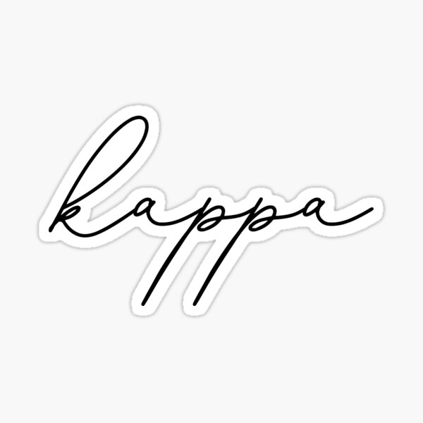 "Kappa greek letter sticker, cursive handwritten font" Sticker for Sale ...