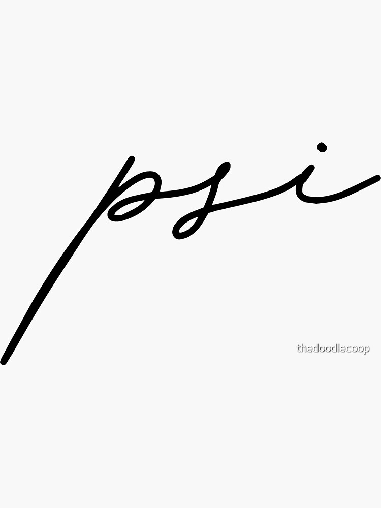 "Psi greek letter sticker, cursive handwritten font" Sticker for Sale ...