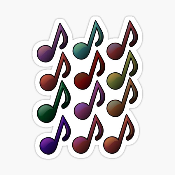 "MUSIC NOTES COLOR" Sticker for Sale by EasyWearr | Redbubble