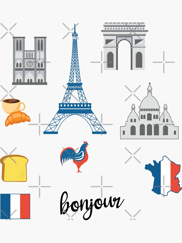 "Paris Landmarks Pack" Sticker for Sale by Emilianozolla | Redbubble