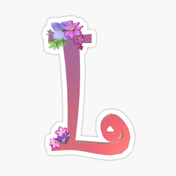"Script letter L decorated with flowers" Sticker for Sale by ...