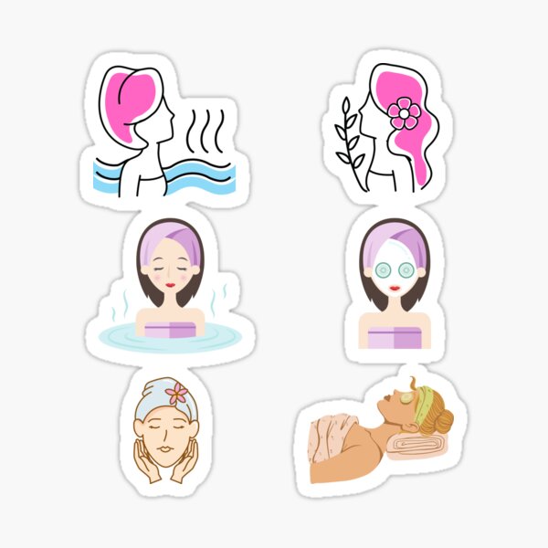 "Spa Aesthetic Set Pack 3" Sticker for Sale by Red-ElYoubi | Redbubble