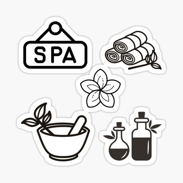 "Black&White Spa Aesthetic Set Pack " Sticker for Sale by Red-ElYoubi ...