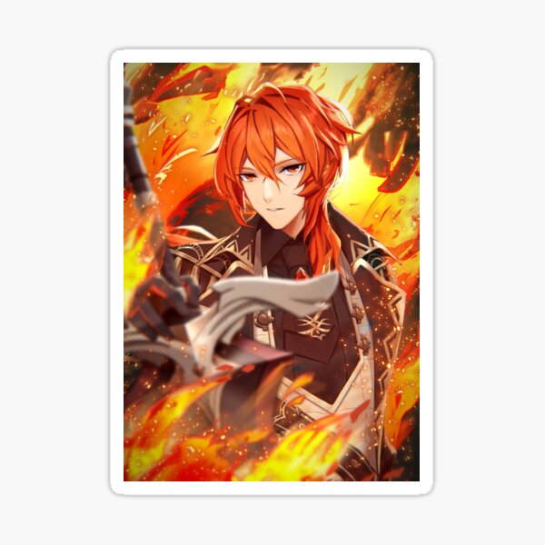 "Diluc Genshin Impact" Sticker for Sale by tankim | Redbubble