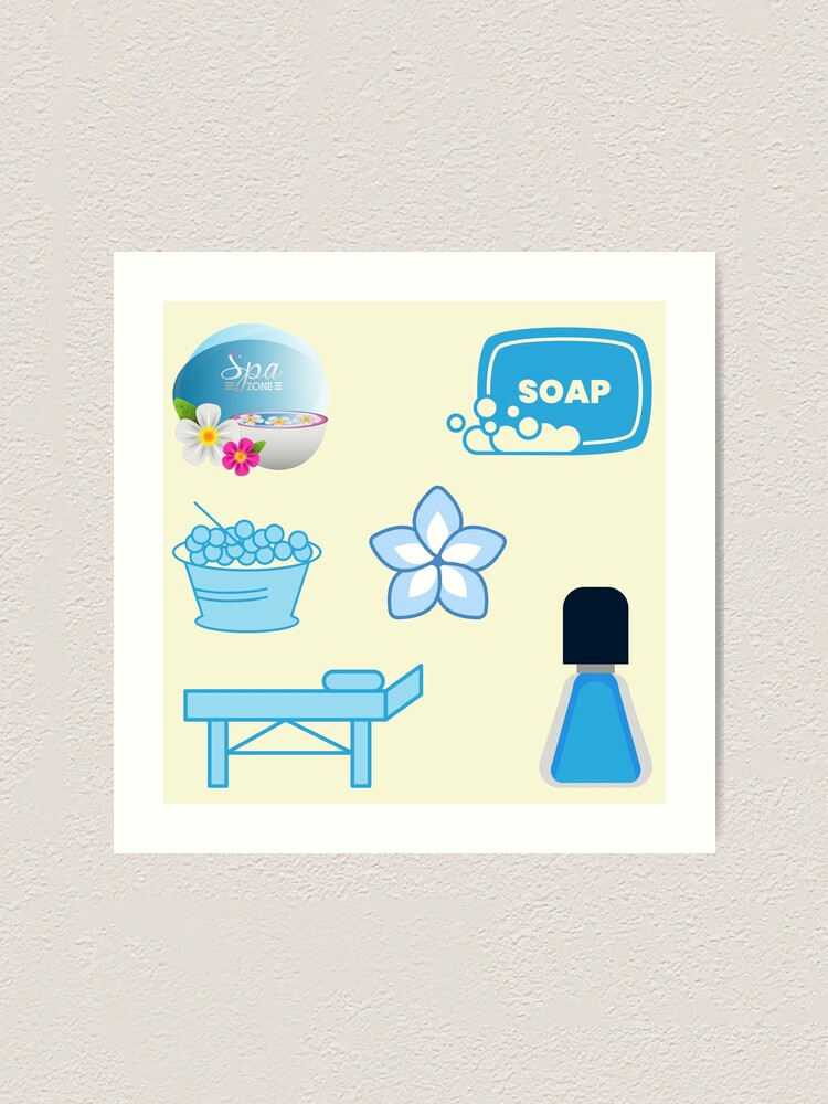 "Light Blue Spa Aesthetic Set Pack" Art Print for Sale by Red-ElYoubi ...
