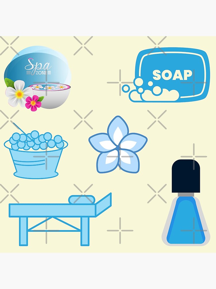 "Light Blue Spa Aesthetic Set Pack" Art Print for Sale by Red-ElYoubi ...