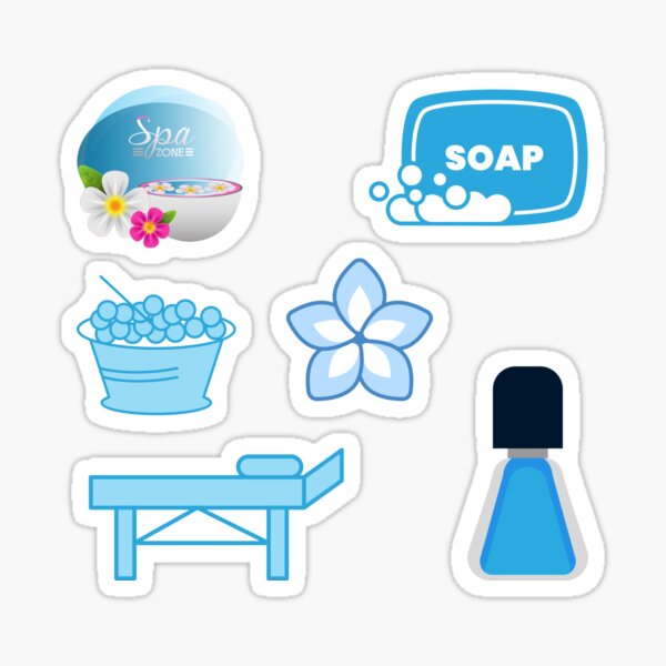 "Light Blue Spa Aesthetic Set Pack" Sticker for Sale by Red-ElYoubi ...