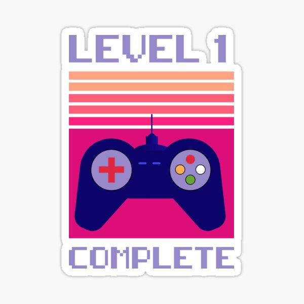 "Vintage Level 1 Complete Shirt – 1st Wedding Anniversary" Sticker for ...