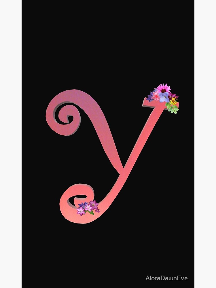 "Script letter Y decorated with flowers" Poster for Sale by ...