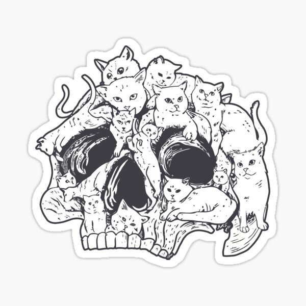 "Cat Skull" Sticker by zaher97 | Redbubble