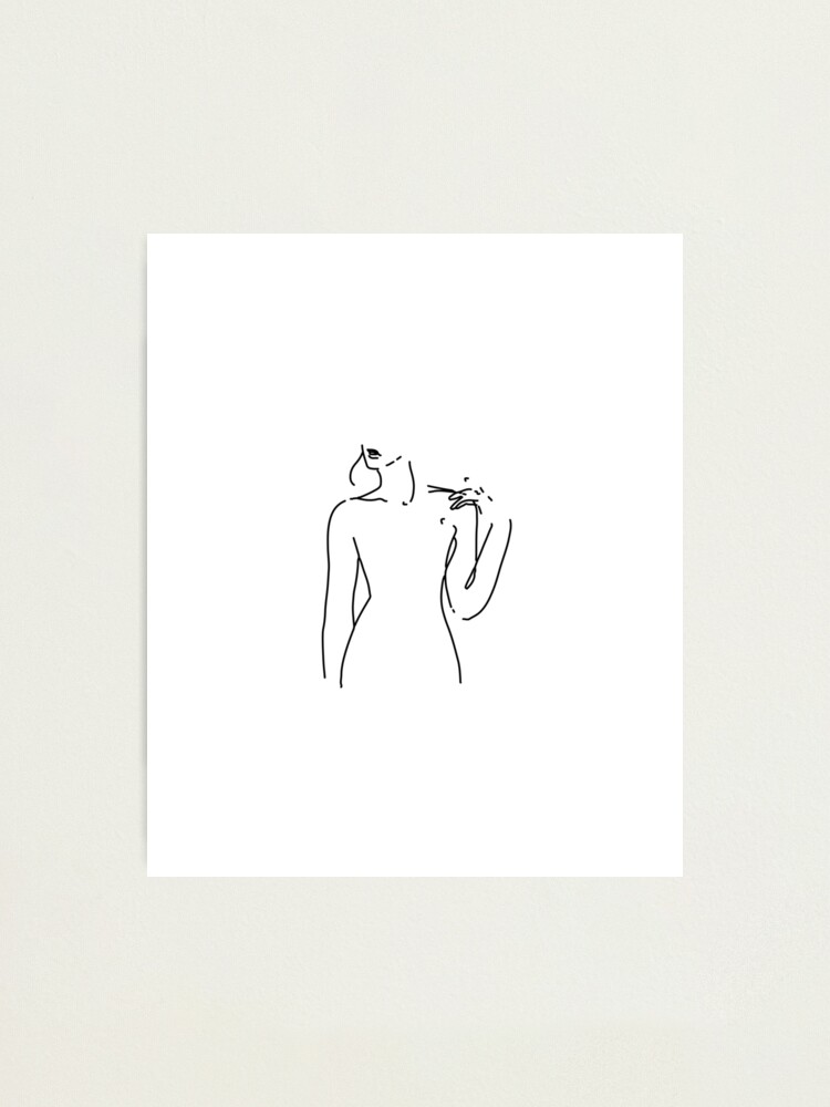 "Female Body Line Art Outline " Photographic Print for Sale by ...