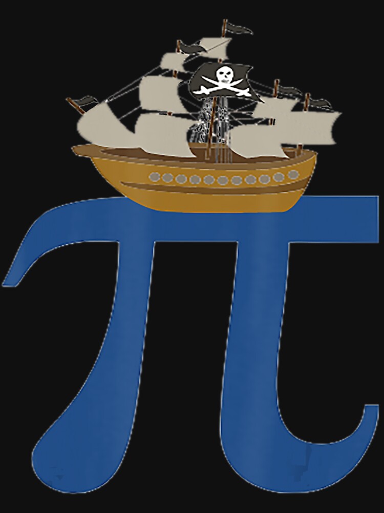 "Mathematical Symbol Pi With Thematic Pirate Ship For Young" T-shirt ...