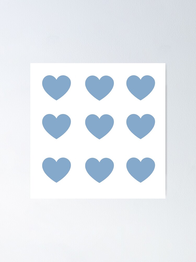 "Light Blue Mini Heart Sticker " Poster for Sale by palmiiie | Redbubble