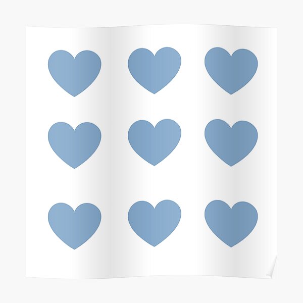 "Light Blue Mini Heart Sticker " Poster for Sale by palmiiie | Redbubble