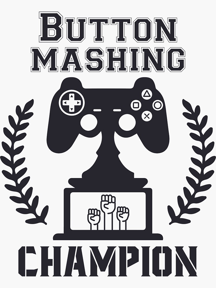 "Button Mashing Champion Funny kids video games Champion" Sticker for ...