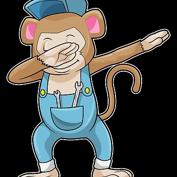 "Monkey as Mechanic at Hip Hop Dance Dab" Sticker by Snabdesign84 ...