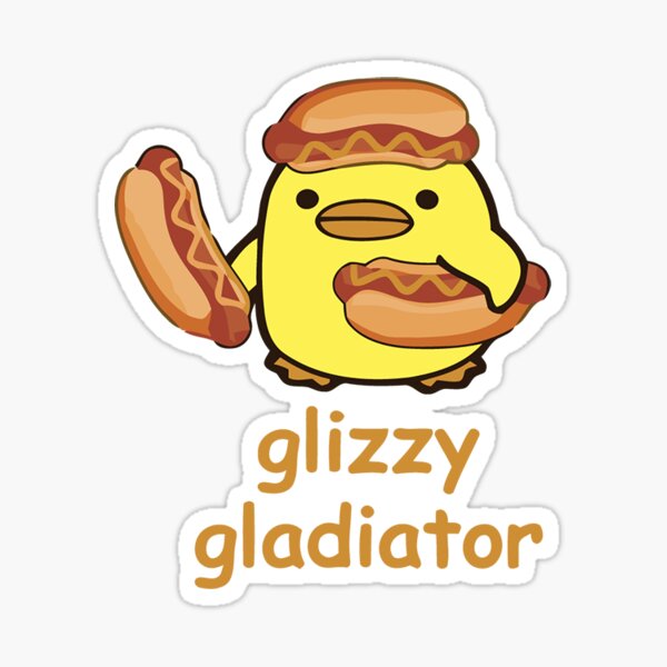 "Glizzy Gladiator Duck Hotdog Meme" Sticker for Sale by soapeselvi ...
