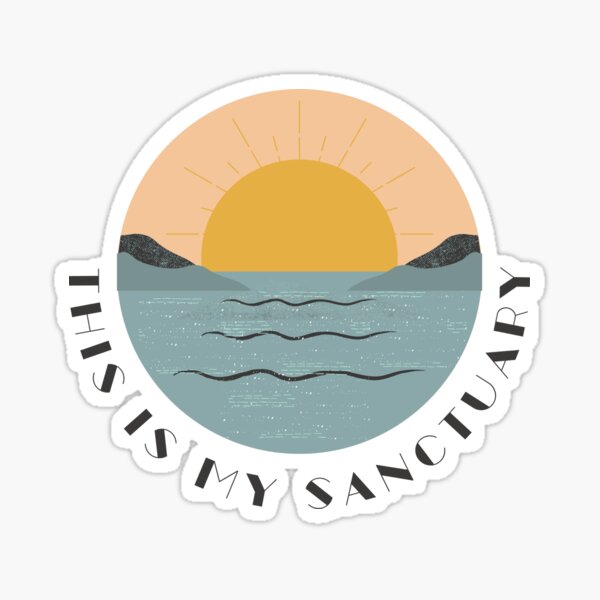 "This is my sanctuary loving the sea swimming beach and sun " Sticker ...