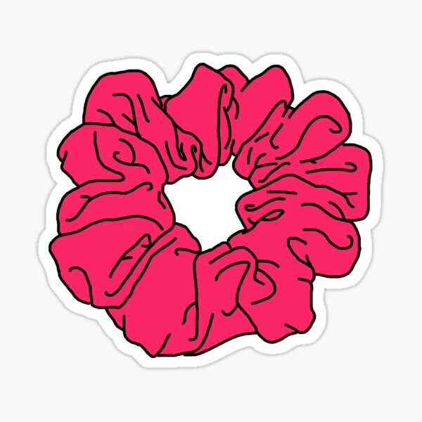 "Hot Pink Cartoon Scrunchie" Sticker for Sale by jorlaible | Redbubble