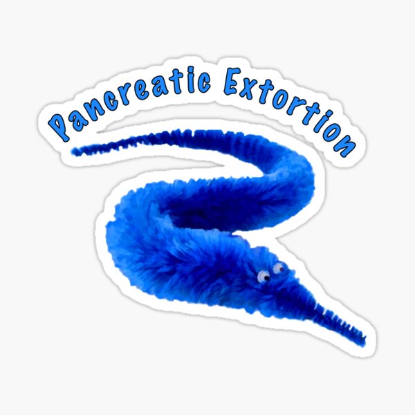 "Worm on a string Pancreatic Extortion" Sticker for Sale by Geek-Nerd ...