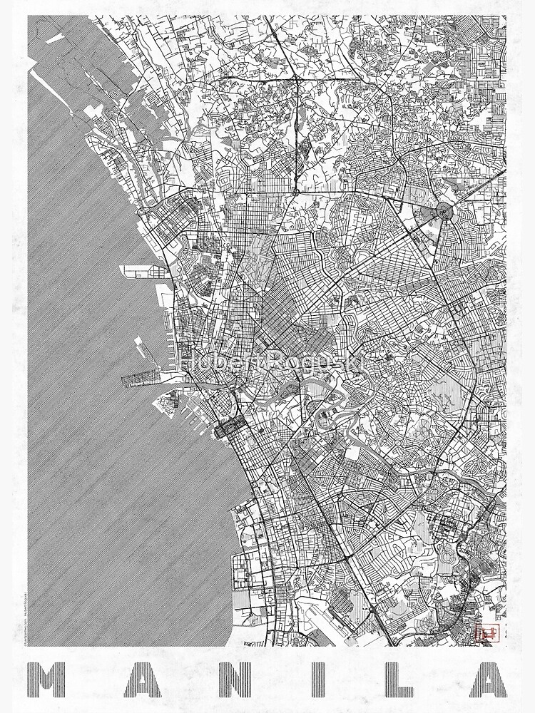 "Manila Map Line" Poster for Sale by HubertRoguski | Redbubble