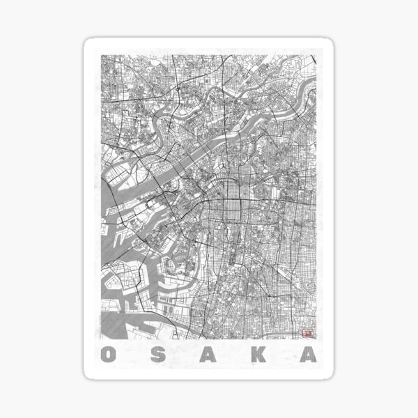 "Osaka Map Line" Sticker for Sale by HubertRoguski | Redbubble